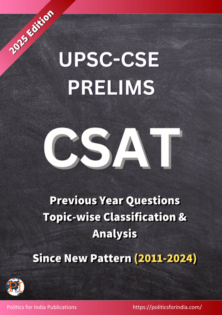 UPSC Prelims CSAT Topic Wise PYQs (eBook) - Politics for India